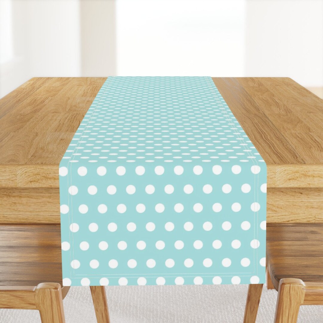 Blue Table Runner Polka Dots Blue by Unasomerville Polka Dots Retro ...