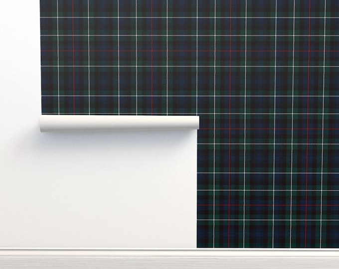 Plaid Wallpaper Mackenzie Tartan Plaid by Laurawrightstudio Green ...
