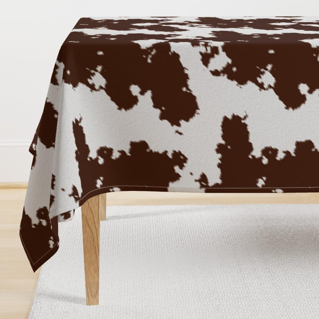 Faux Hide Tablecloth - Realistic Brown Cow Hide by Themadcraftduckie ...