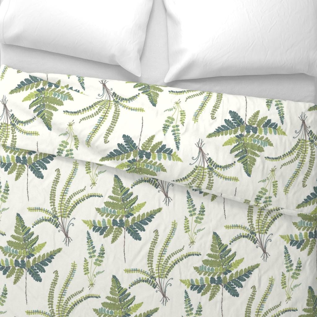 Green Leaves Bedding - Fern Botanical by Melissahyattfabrics - Ferns ...