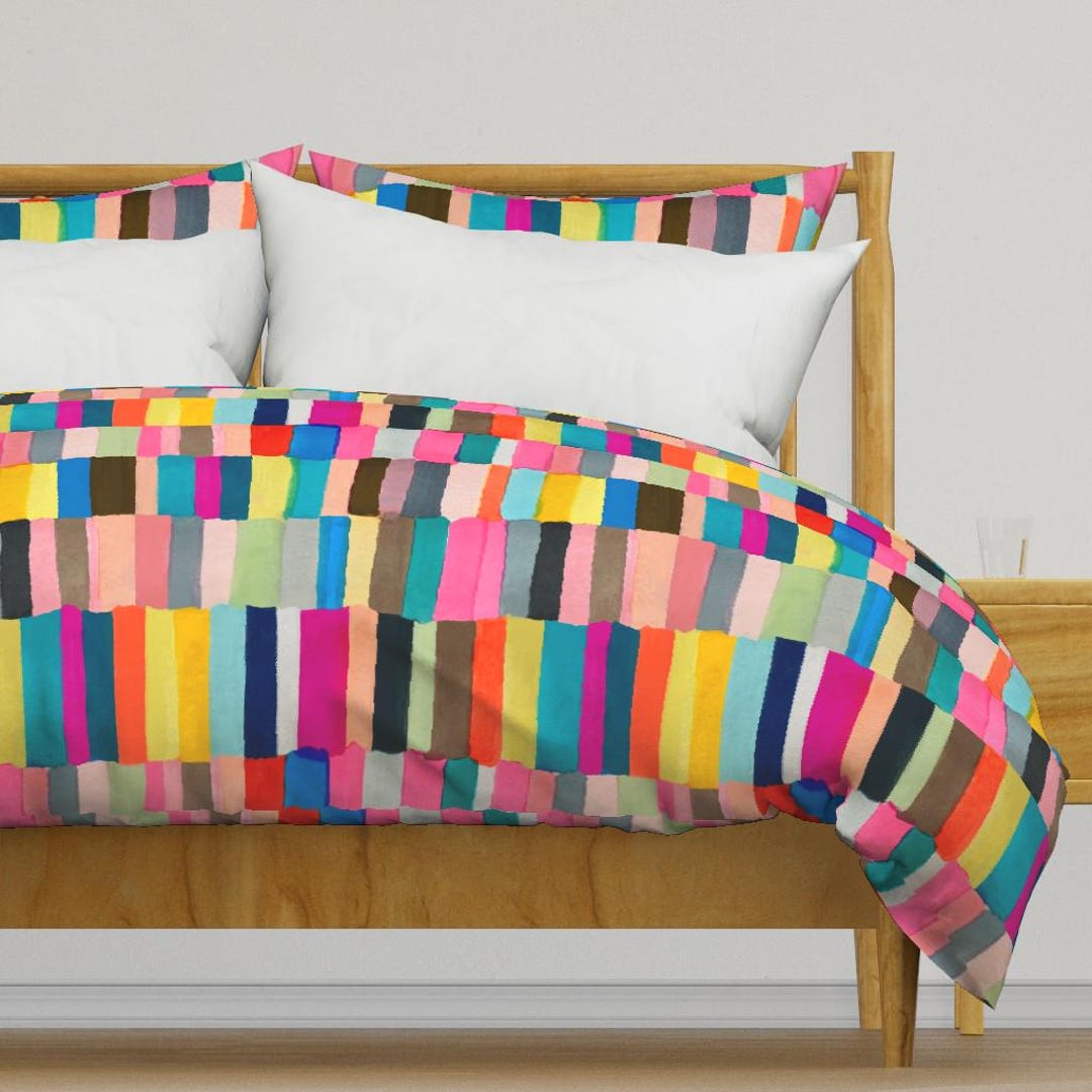 Bright Stripe Bedding - Welcome Rainbow Stripe by Nathalie_robbins ...