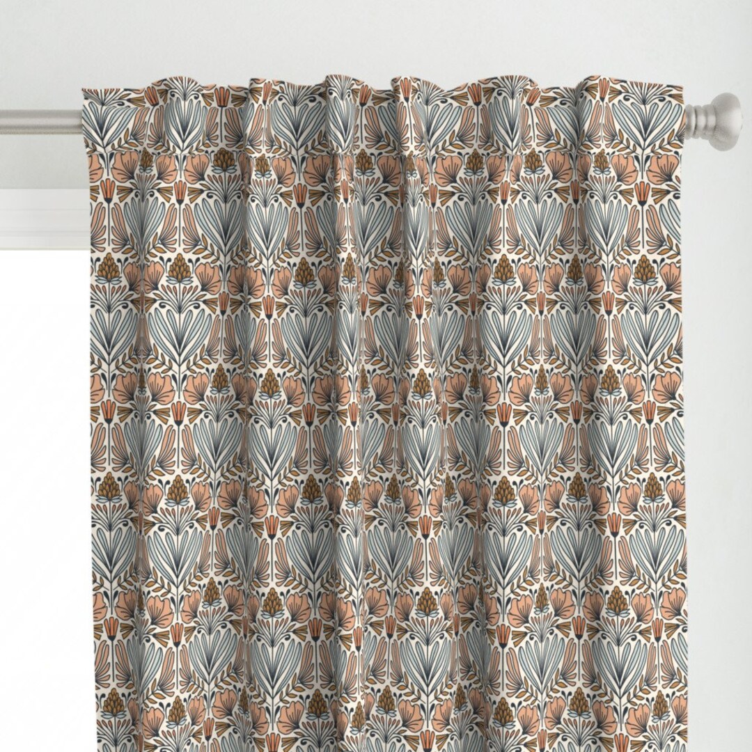 Nouveau Floral Curtain Panel Rennie by Amy_maccready Flowers Elegant ...