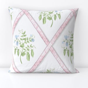 Pink Trellis Throw Pillow - Eloise by Danika_herrick - Ribbons Sweet ...