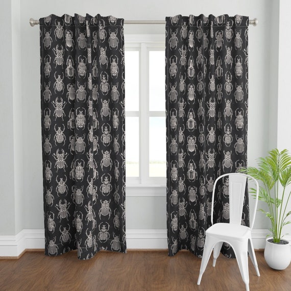 Dark Academia Curtain Panel Dark Academy Beetles by - Etsy