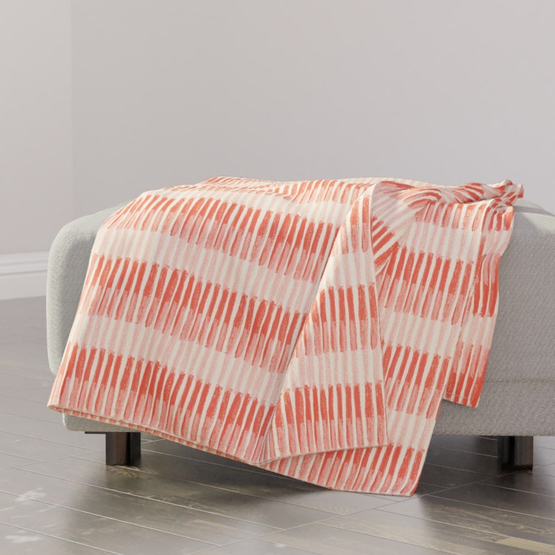 Coral Stripes Throw Blanket - Coral Stripes by Juliaschumacher ...