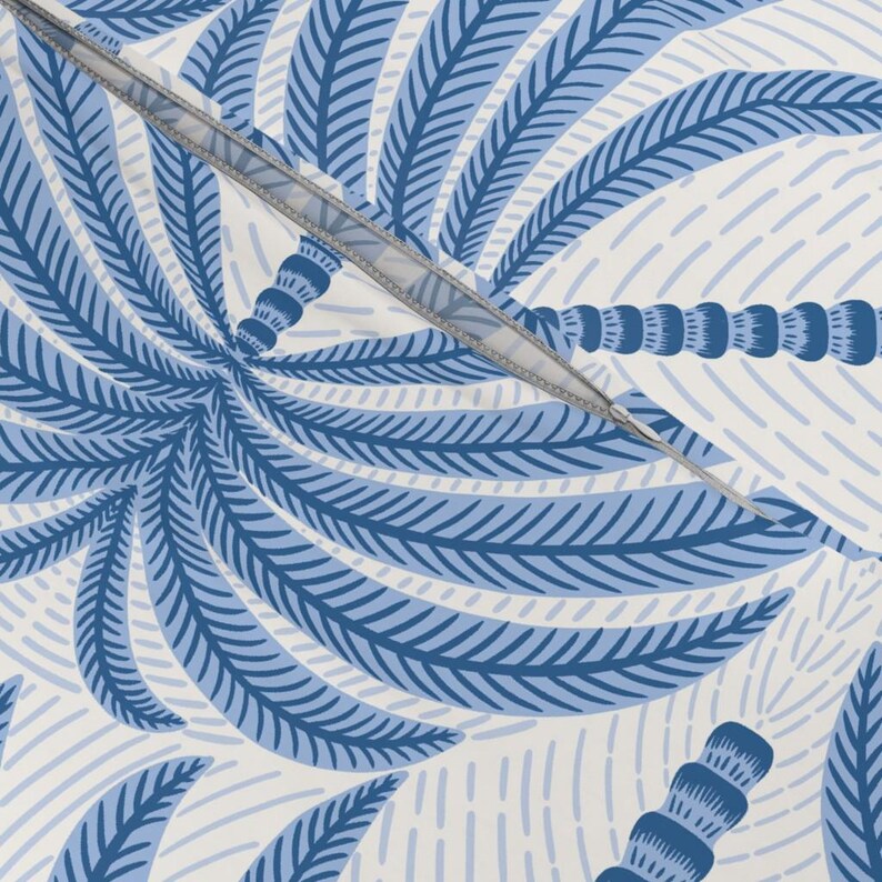 Palm Trees Bedding - Palm Springs by Vivdesign - Blue and White Large ...