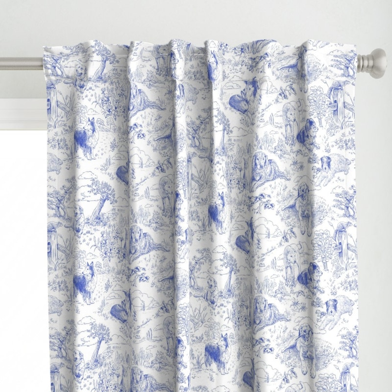 Dog Toile Curtain - Etsy UK