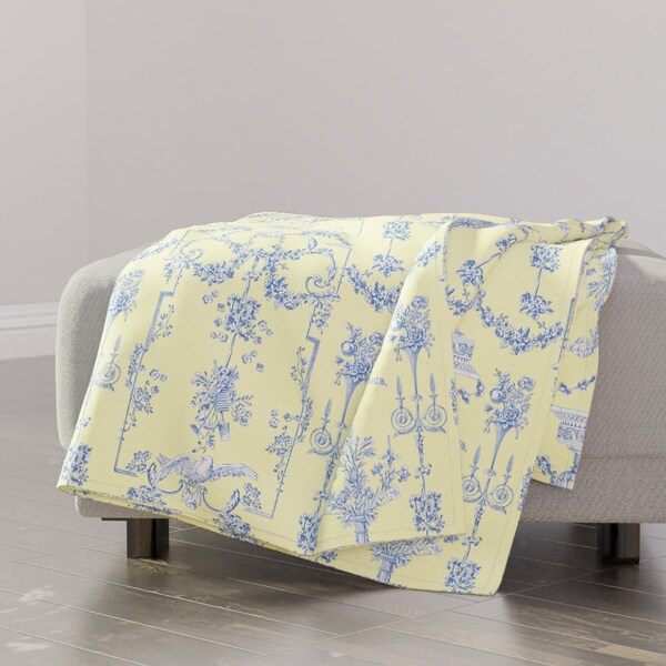 Blue Toile Fabric - Etsy