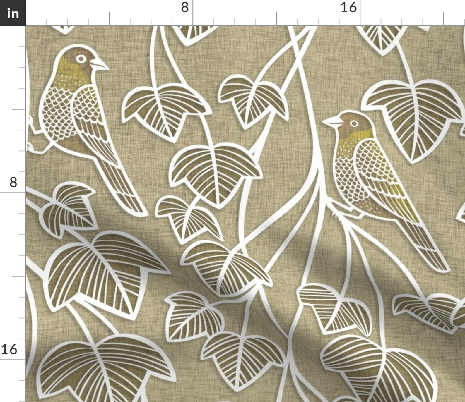 Garden Curtain Panel Birds and Vines Finches and Ivy Large - Etsy