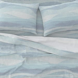 Minimal Coastal Sheets - Sky Blue Wave by Wren_leyland - Ocean Nautical ...