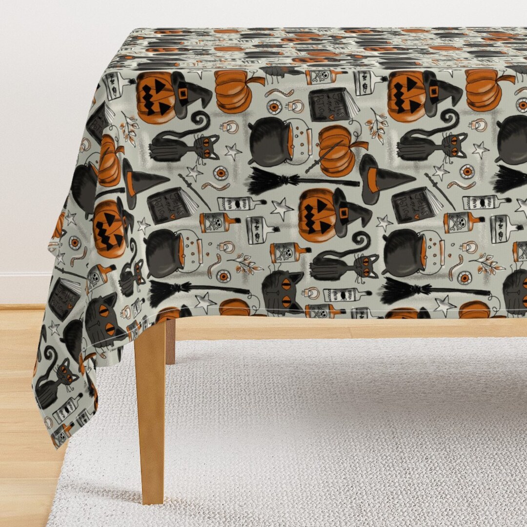 Spooky Tablecloth Vintage Halloween by Laura_may_designs - Etsy