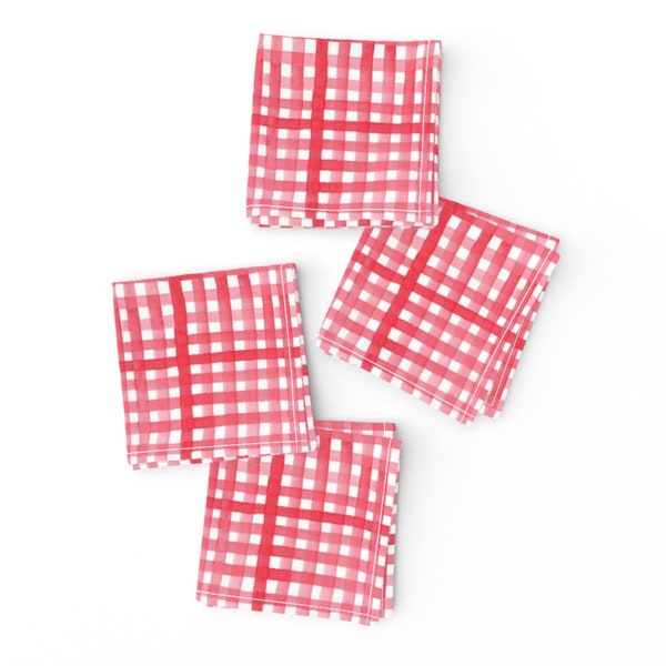 Red Gingham Napkins - Etsy