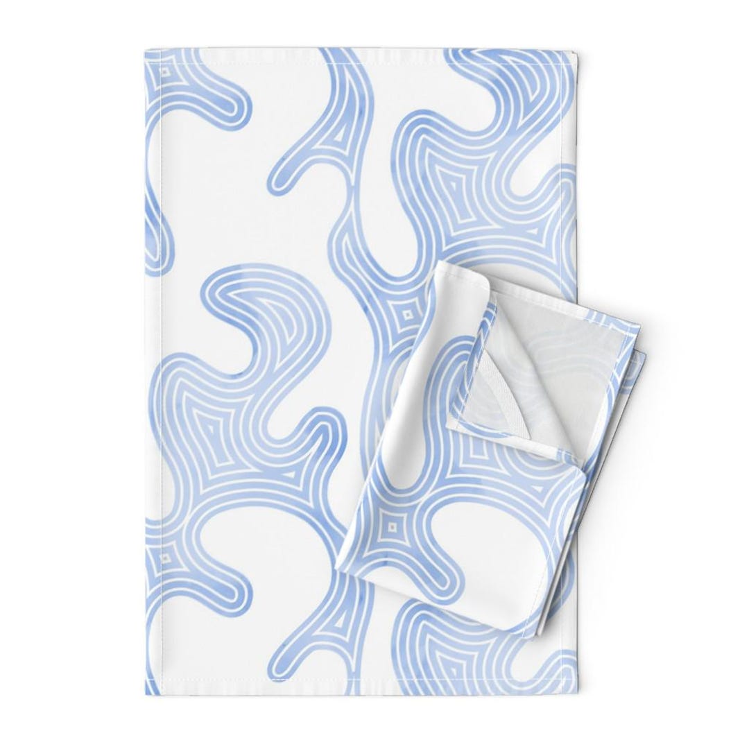 Abstract Lines Tea Towels (set of 2) - Tessellated Tranquility by ...