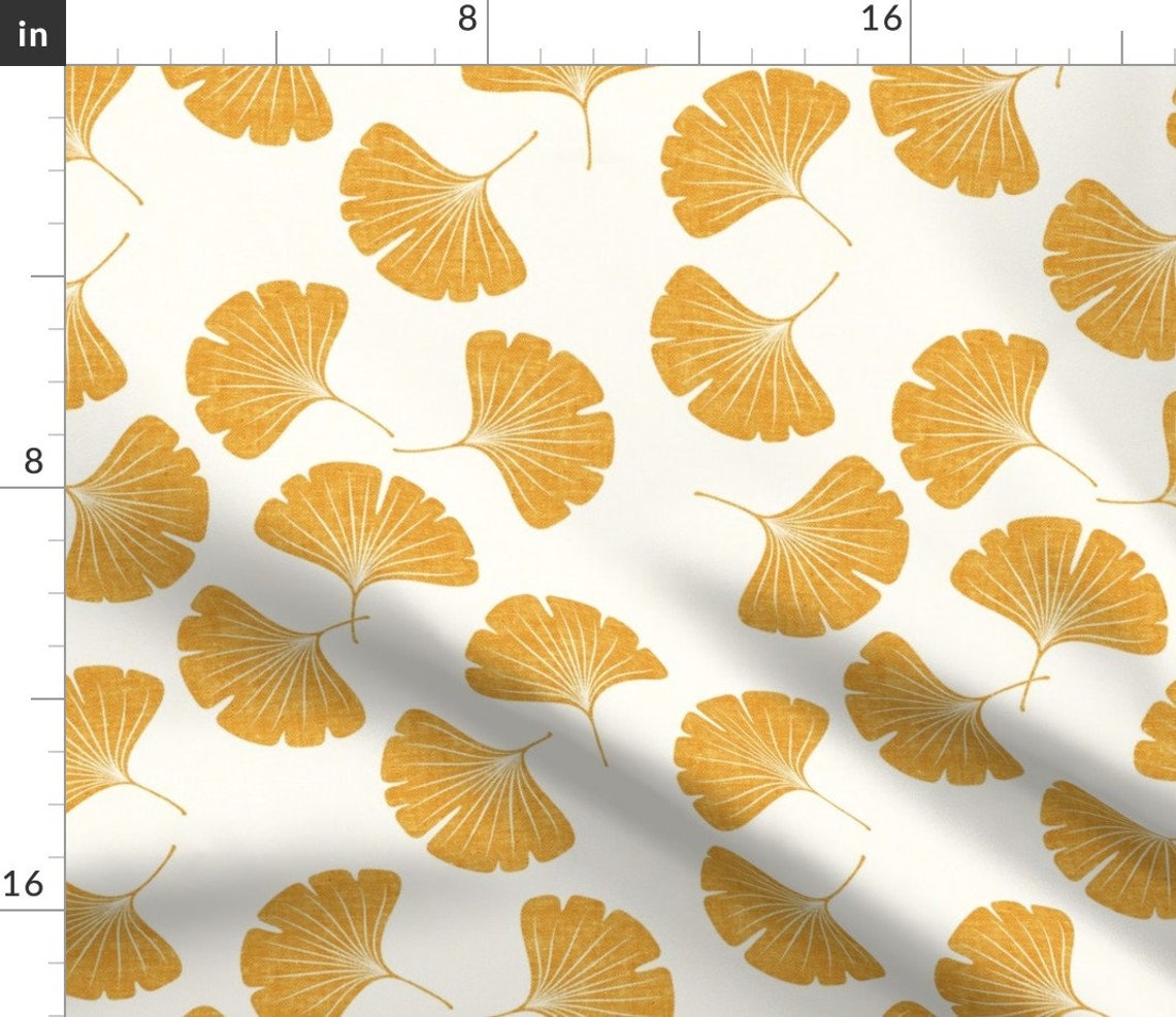 Autumn Ginkgo Curtain Panel Ginkgo Leaves Saffron by - Etsy