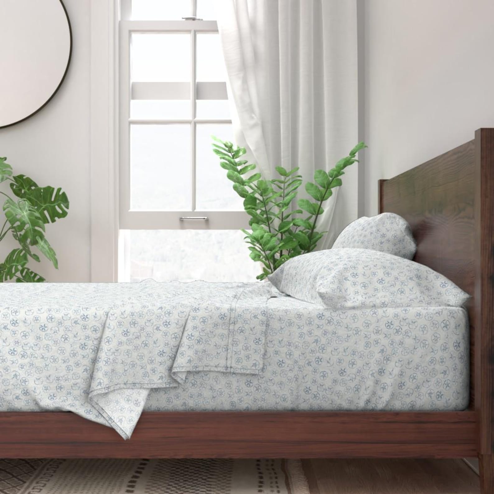 Blue Sand Dollar Sheets - Sand Dollar by Kamides - Coastal Nautical ...