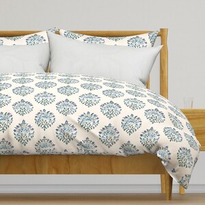 Periwinkle Bedding Handblock Medallion by Whitneyenglish Cornflower ...