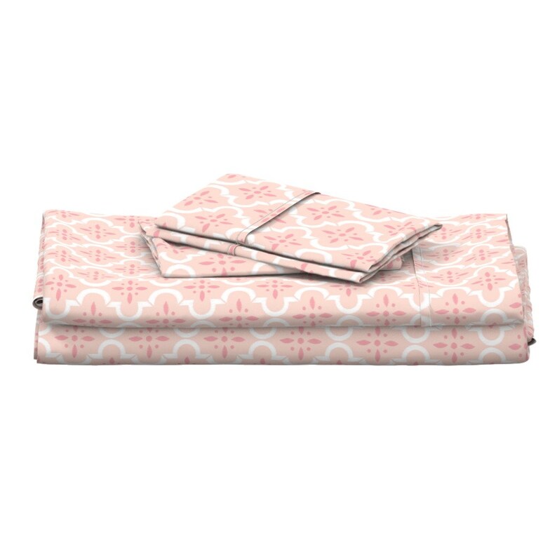 Moroccan Sheets Blush Pink Ikat Moroccan Flower by - Etsy