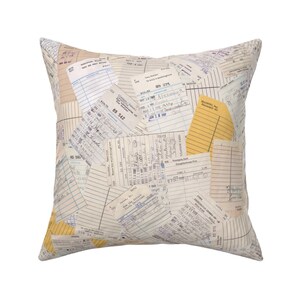Library Cards Throw Pillow Library Card Scatter by Lellobird - Etsy