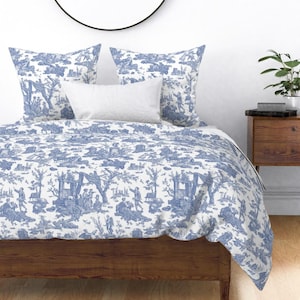 Country Toile Bedding - French Toile in Blue by Pickychicken - Blue ...