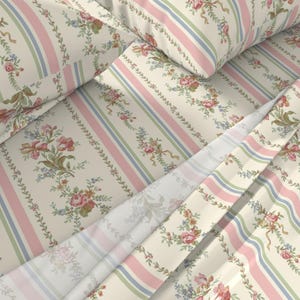 Cottagecore Stripe Sheets - Belvedere Floral by Peacoquettedesigns ...