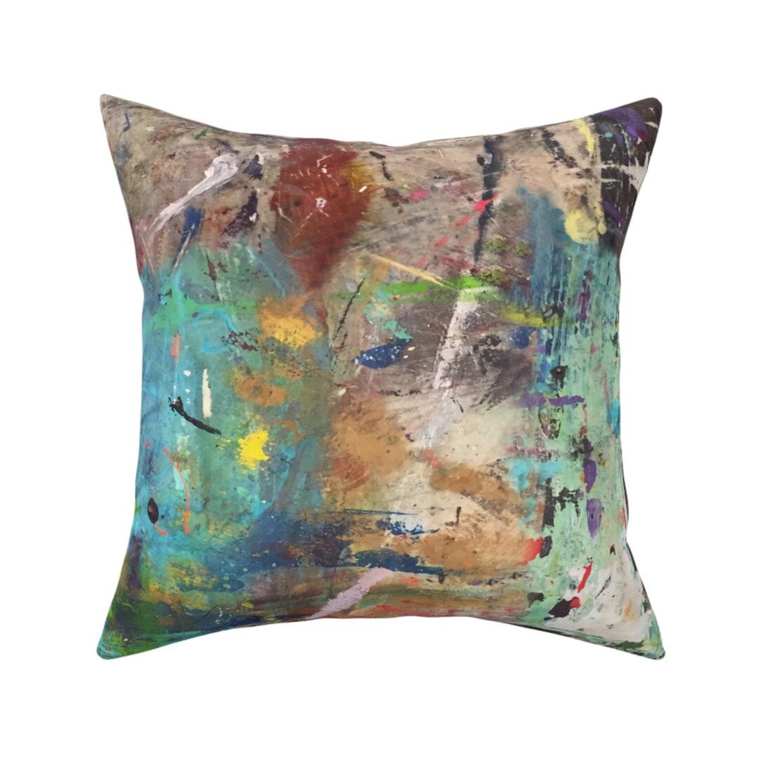 Abstract Throw Pillow 1 Abstract Paint Graffiti Grunge by - Etsy