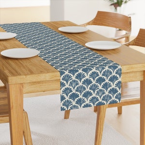 Sea Shell Scallop Table Runner - Coastal Blue by Teri_the_butter ...