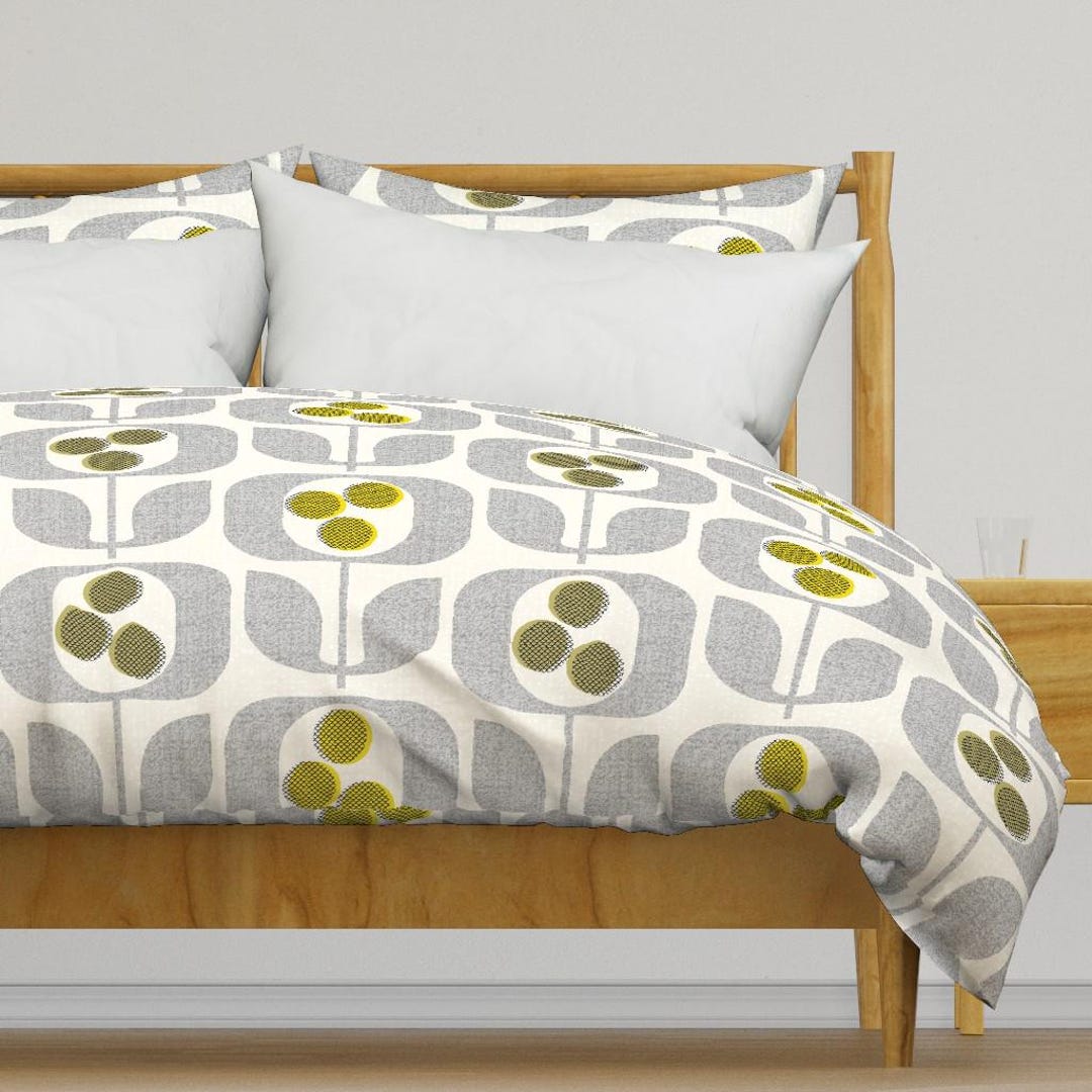 Mid Century Flowers Bedding - Mod Garden by Ottomanbrim - Large Scale ...
