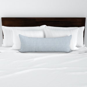 Pastel Blue XL Lumbar Pillow - Tiny Check Light Blue Distressed Look ...