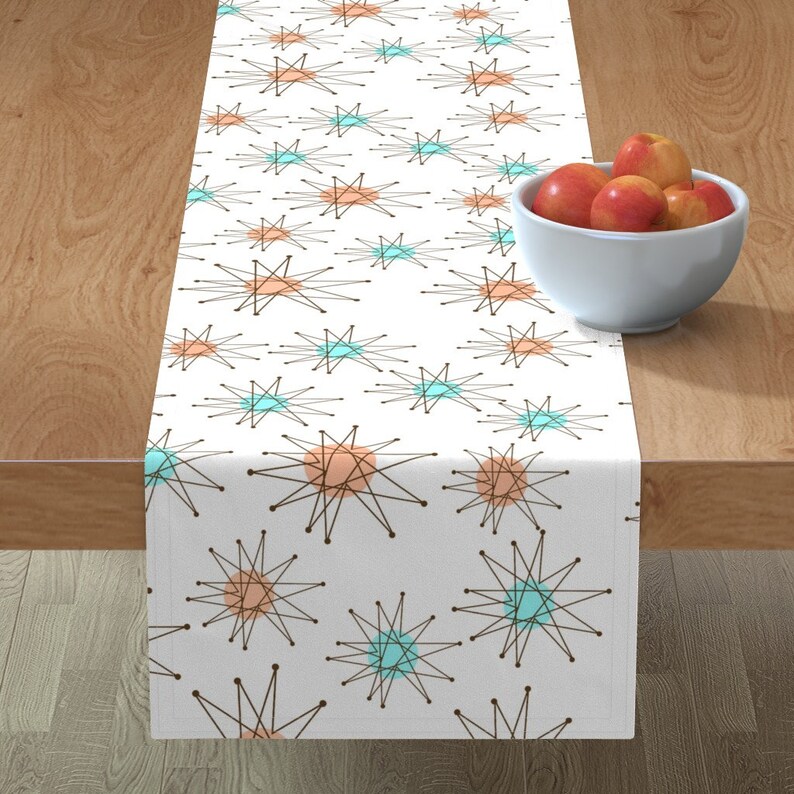 Mid Century Table Runner Starburst Pattern by - Etsy