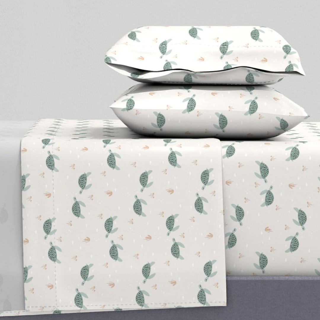 Boho Sea Turtles Sheets - Sea Turtle by Kimsa - Coastal Nautical Sea ...