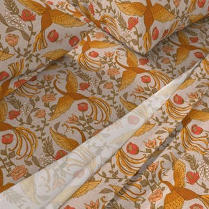 Vintage Phoenix Sheets - Phoenix Garden by Ceciliamok - Bird Floral ...