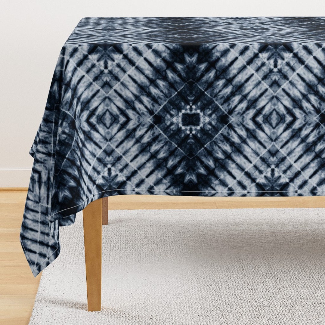 Blue Tie Dye Tablecloth Navy Tie Dye by Littlearrowdesign - Etsy Australia