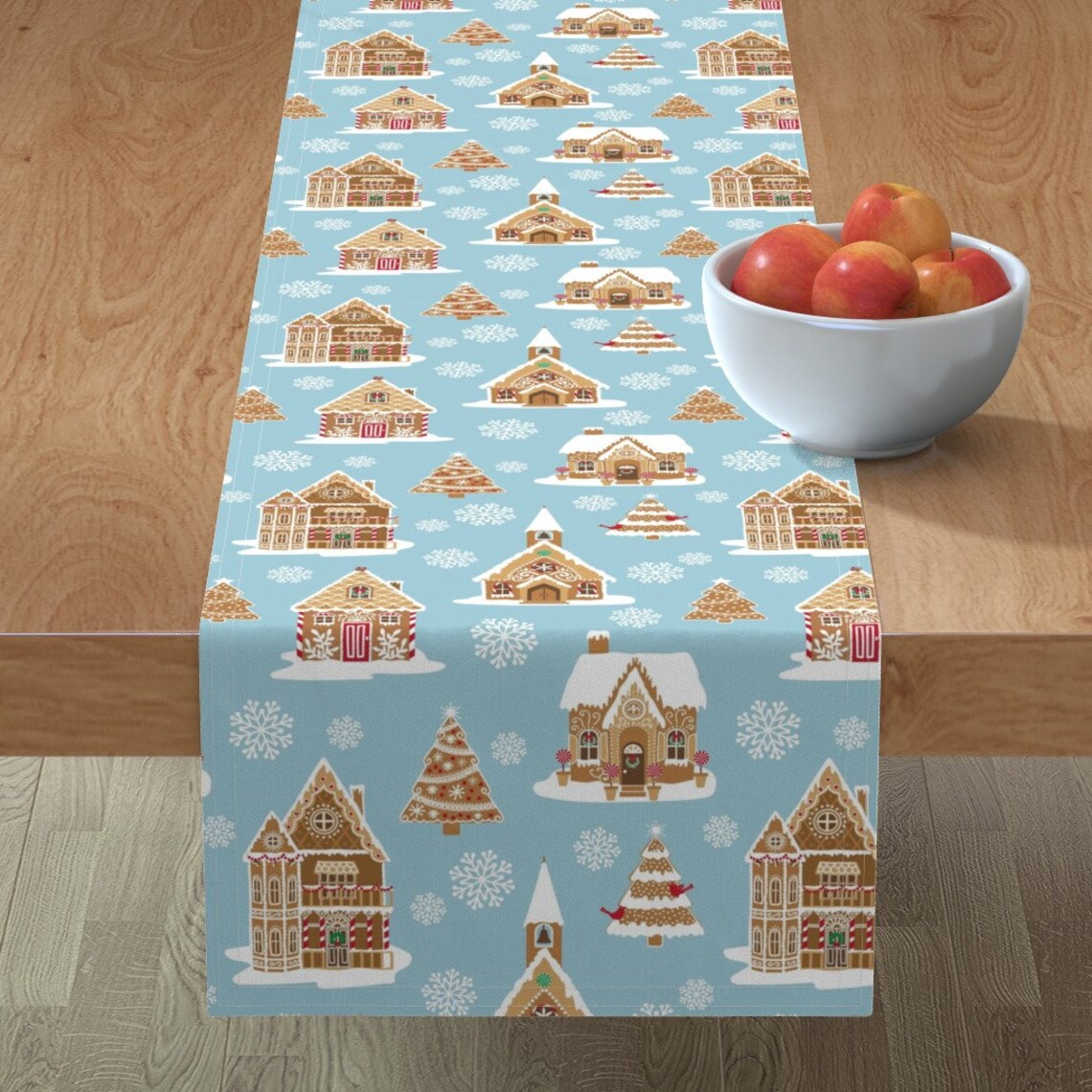 Gingerbread House Table Runner Gingerbread Town by | Etsy