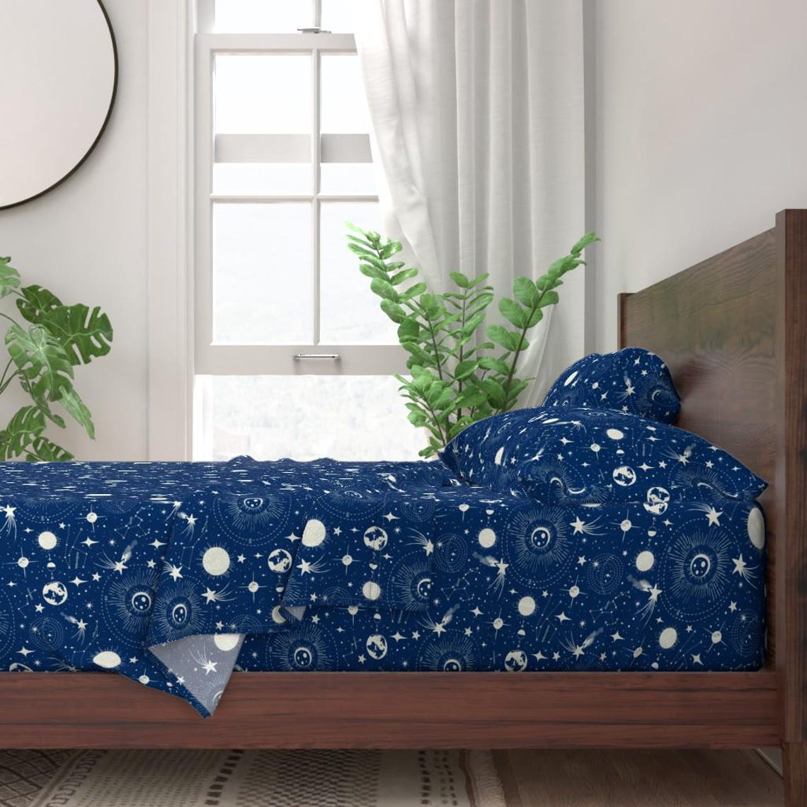 Constellations Sheets - Solar System Blue by Heatherdutton - Vintage ...