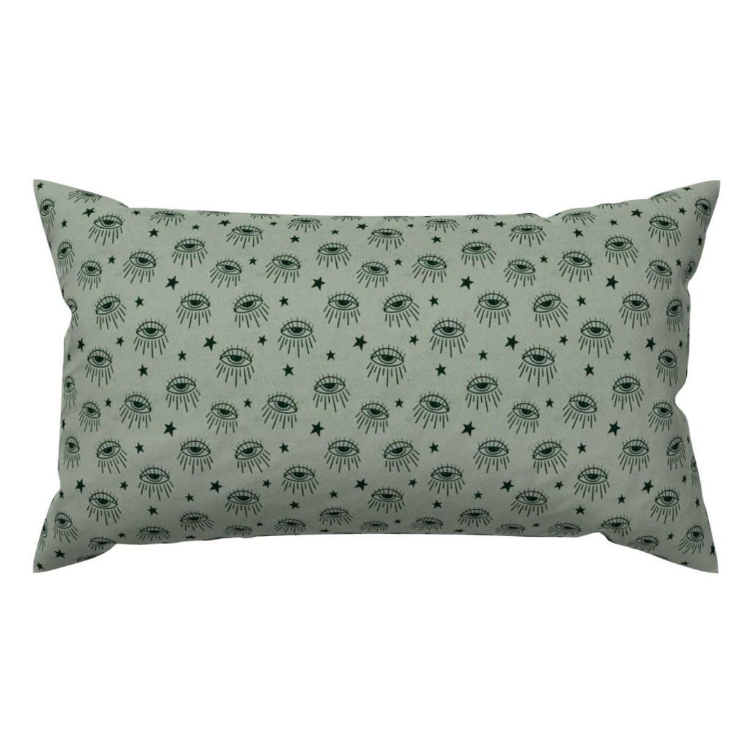 Sage Green Accent Pillow - Evil Eyes by The_digital_aesthete - Bohemian ...
