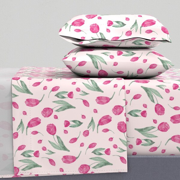 Small Pink Flowers Sheet Set - Etsy