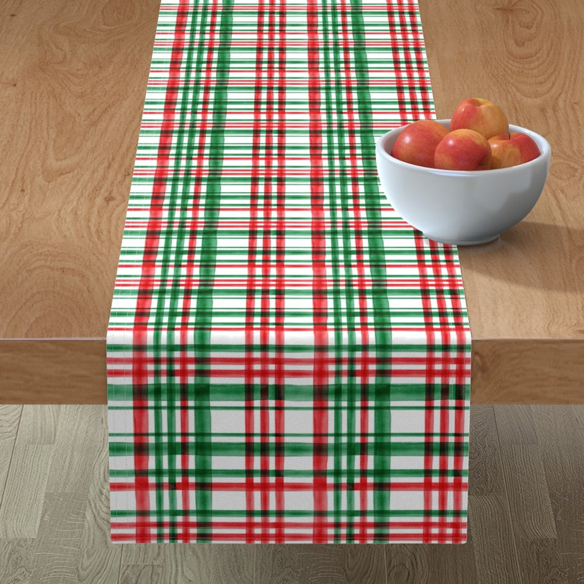 Christmas Table Runner Christmas Plaid by Littlearrowdesign - Etsy