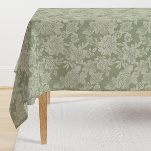 Sage Floral Tablecloth - English Garden Chintz by Apostrofodesign ...