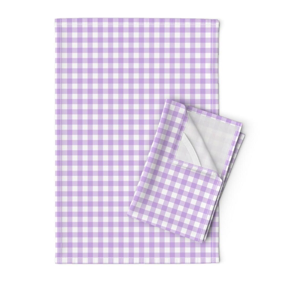 Purple Tea Towels (set of 2) - 12" Lavendar Gingham by Gingerlous ...