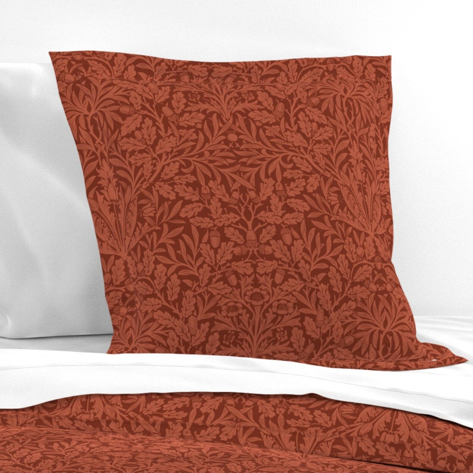 Vintage Damask Bedding - Acorn Persimmon by Salvagescapes - Rust Art ...