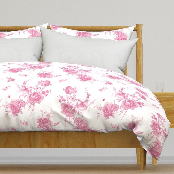 Pink Toile Duvet Cover - Etsy