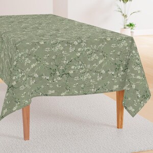 Impressionist Tablecloth - Almond Blossom Sage by Delinda_graphic ...