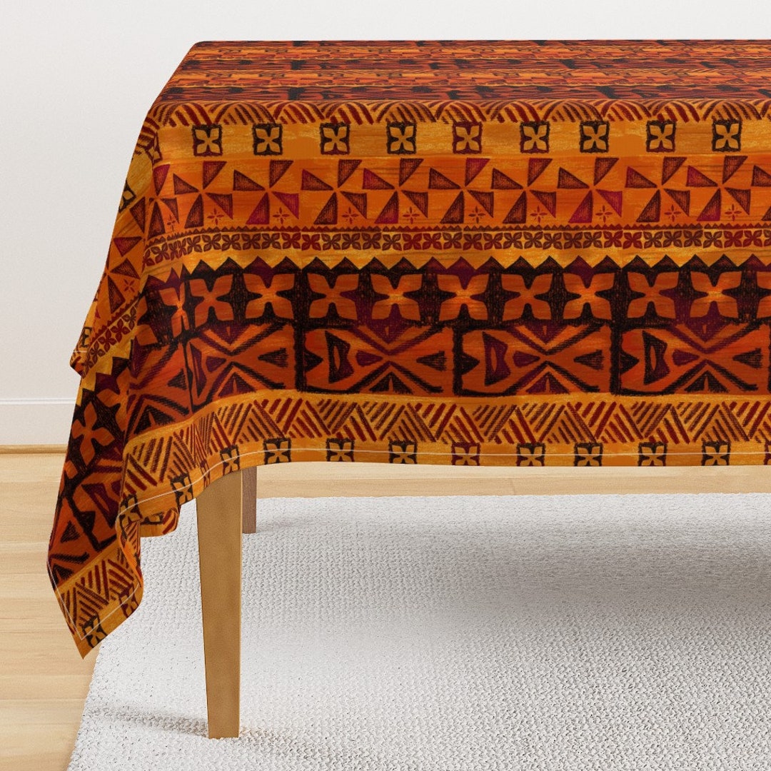 Tiki Tablecloth Tapa Flower by Woodyworld Hawaiian - Etsy