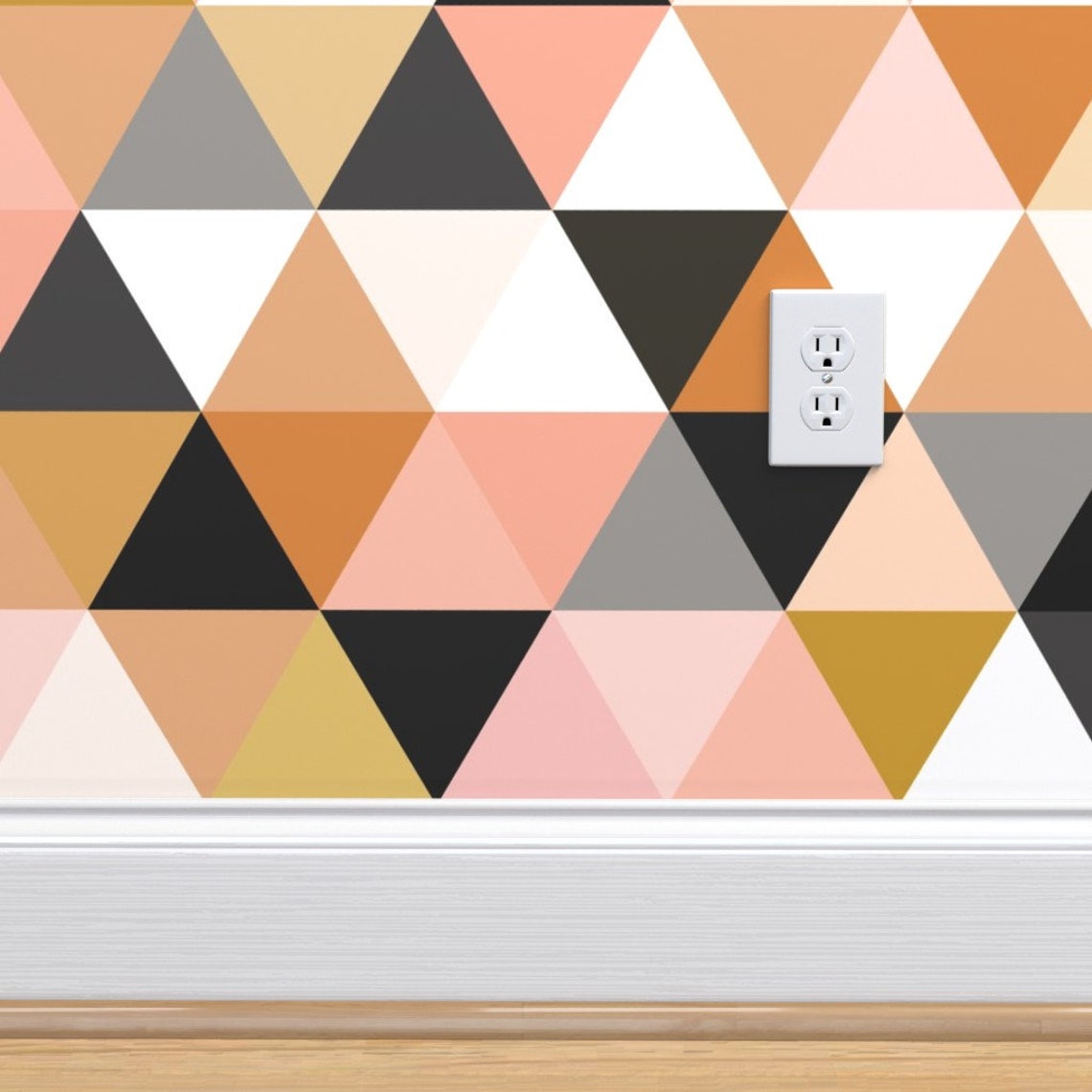 Earth Tone Geo Commercial Grade Wallpaper Geo Triangles by - Etsy