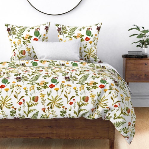 Fall Duvet Cover Vintage Botanical Autumn by Redbriarstudio - Etsy