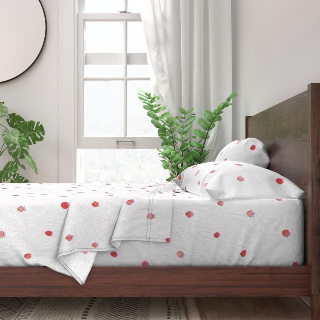 Cottage Strawberries Sheets - Watercolor Strawberry by Friztin - Fruit ...