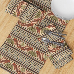 Greek Table Runner - Greek Key by Muhlenkott - Grecian Mosaic 3d ...