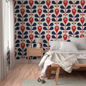 Scandi Floral Non-pasted Wallpaper - Scandinavian Flowers by Roucoucou ...
