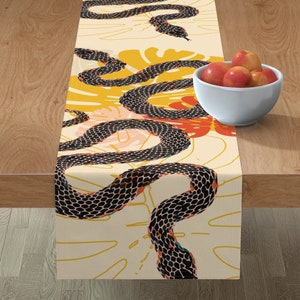 Tropical Snakes Table Runner Smooth Viper by Freethebold | Etsy