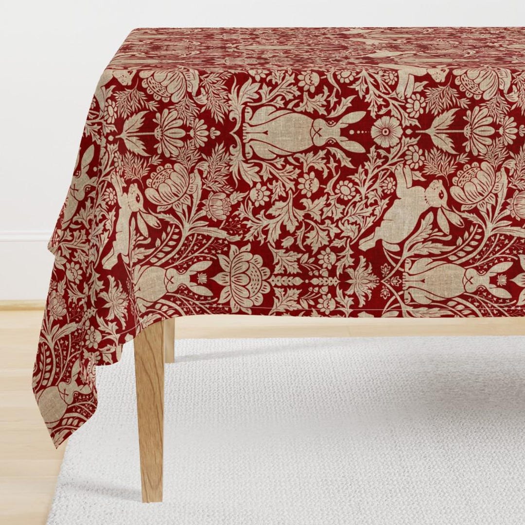 Victorian Damask Tablecloth - Rabbit Damask by Rumanajdesigns ...